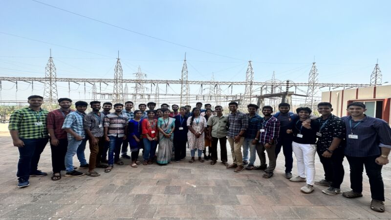 EEE: Industrial visit to KPTCL Kavoor substation by VIII semester students